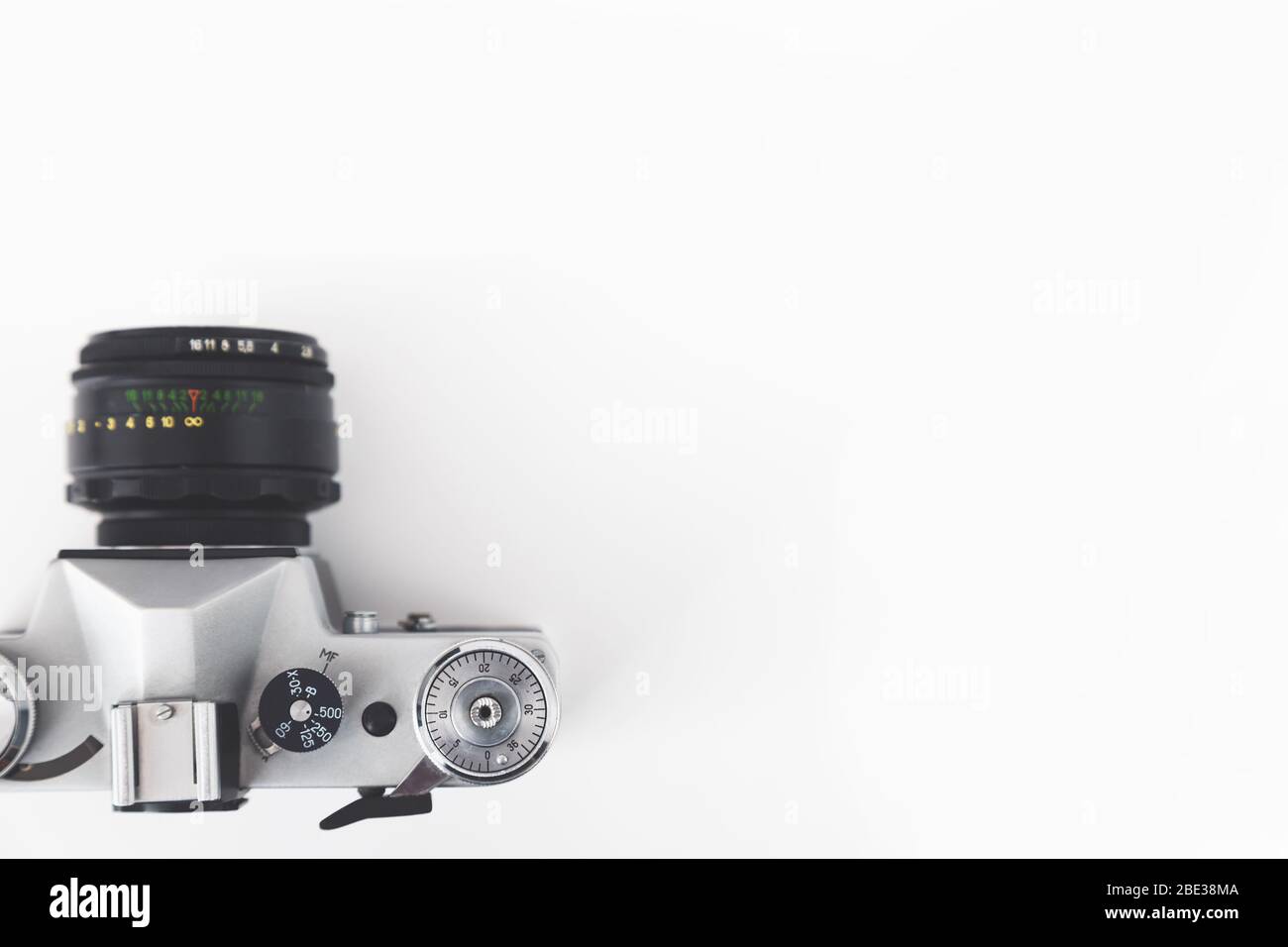 Vintage camera view from above, isolated on white background Stock ...