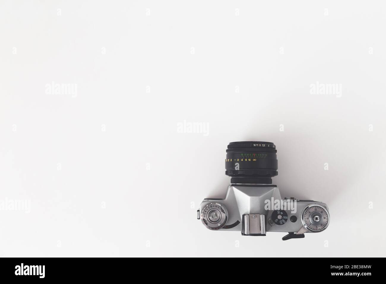 Vintage camera view from above, isolated on white background Stock ...