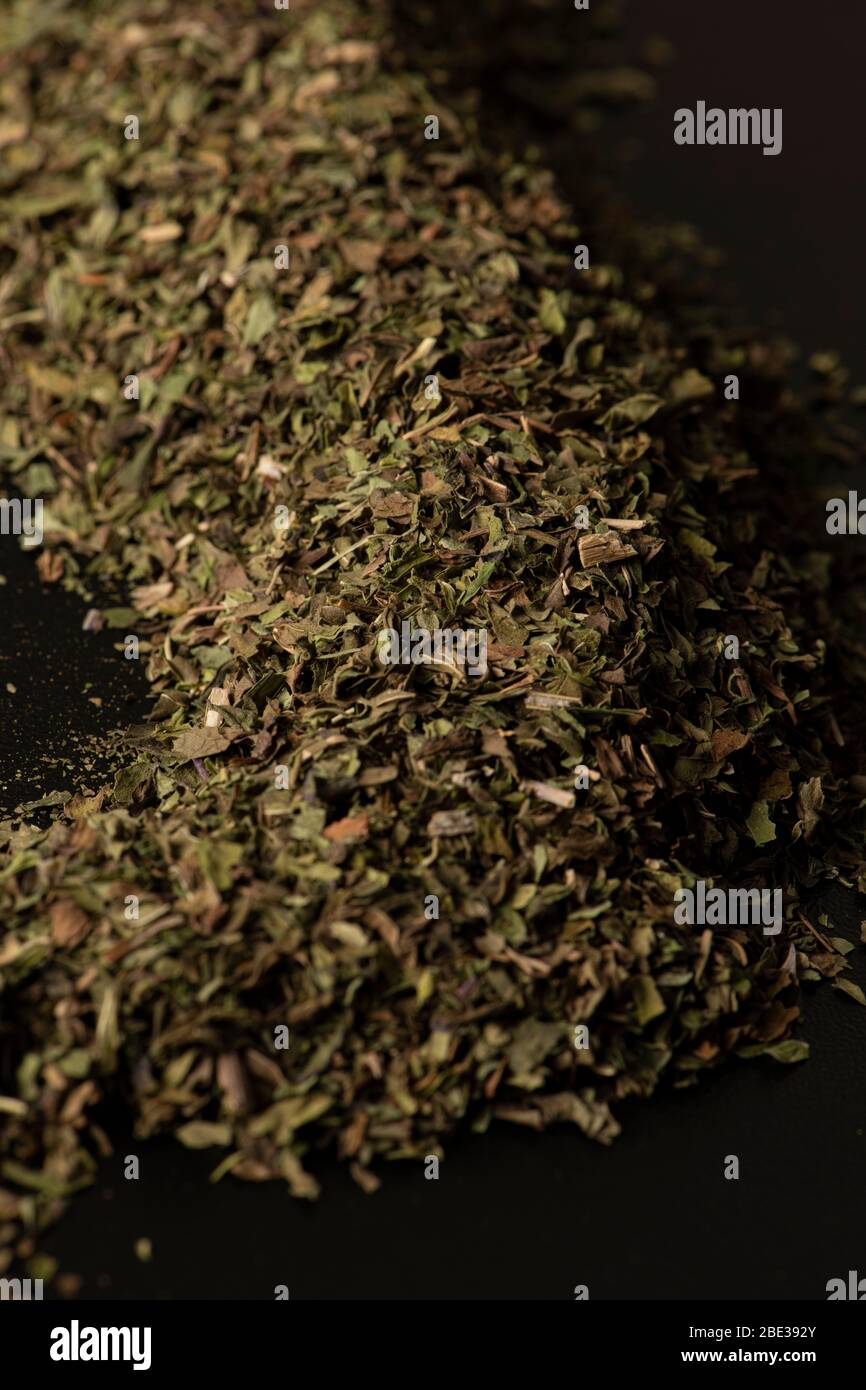 Dry peppermint close up background texture Stock Photo - Alamy