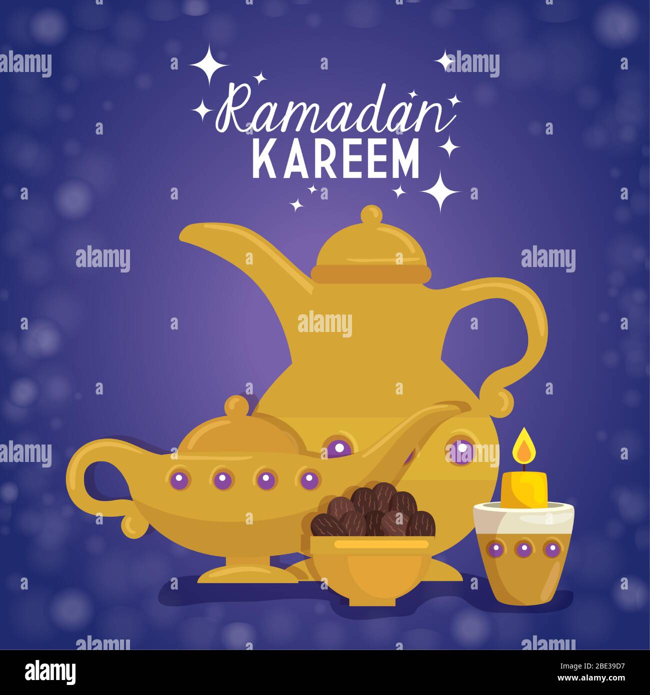 ramadan kareem poster with utensils traditionals Stock Vector Image ...