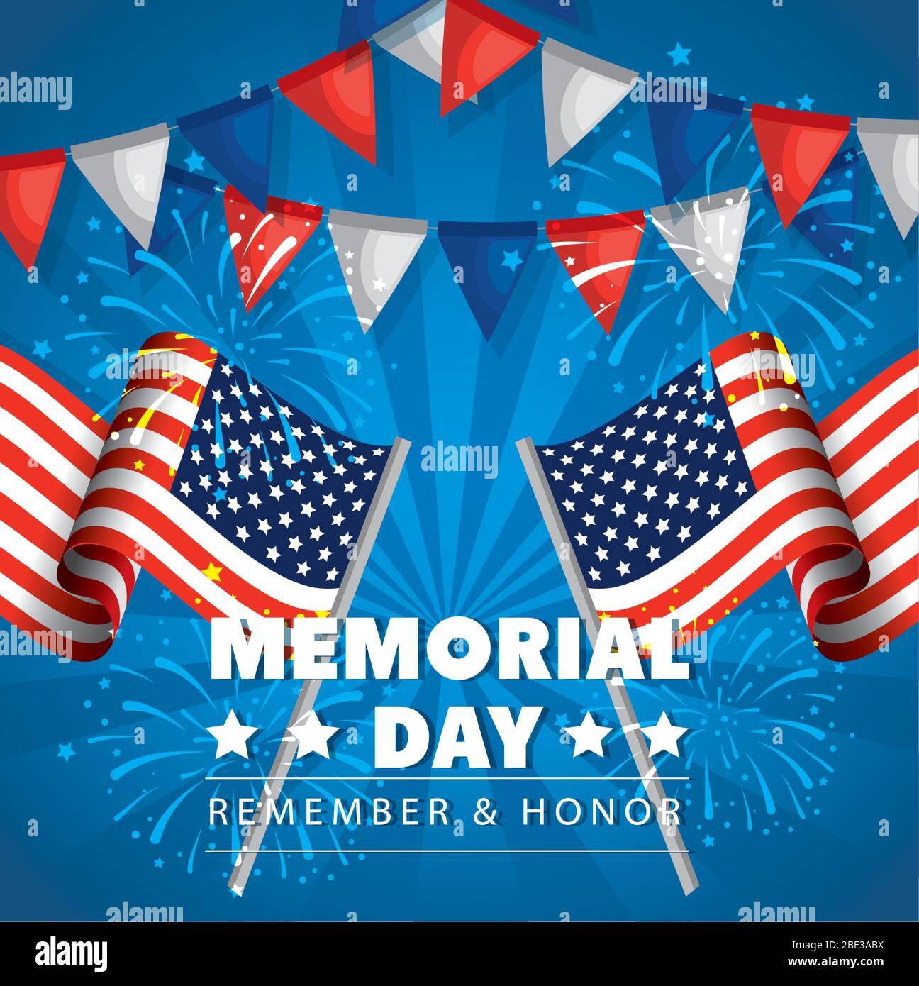 memorial day with decoration of flags usa Stock Vector Image & Art - Alamy