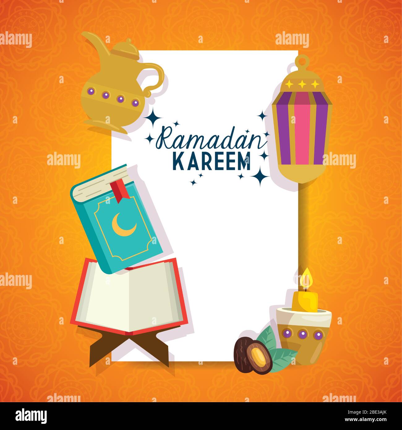 ramadan kareem poster with utensils traditionals Stock Vector Image ...