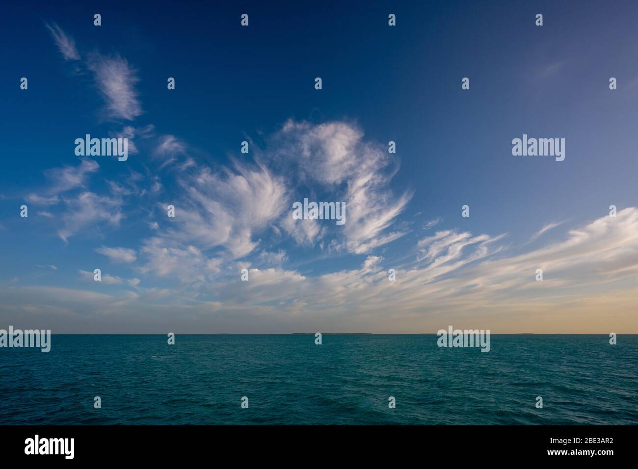 Florida Keys on The Horizon in early morning Stock Photo - Alamy