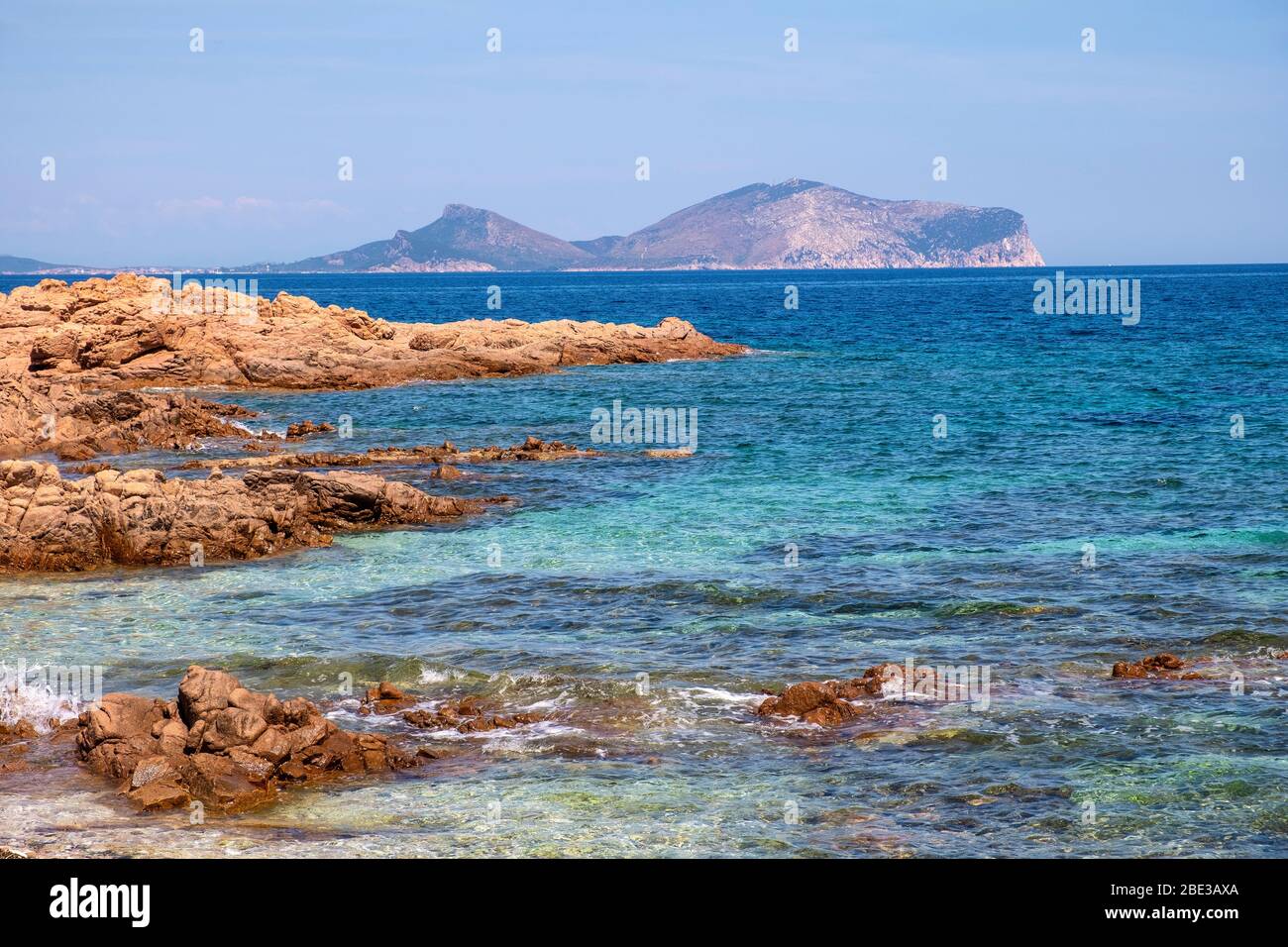 Marine Protected Area reserve with seashore rocks of Isola Tavolara ...