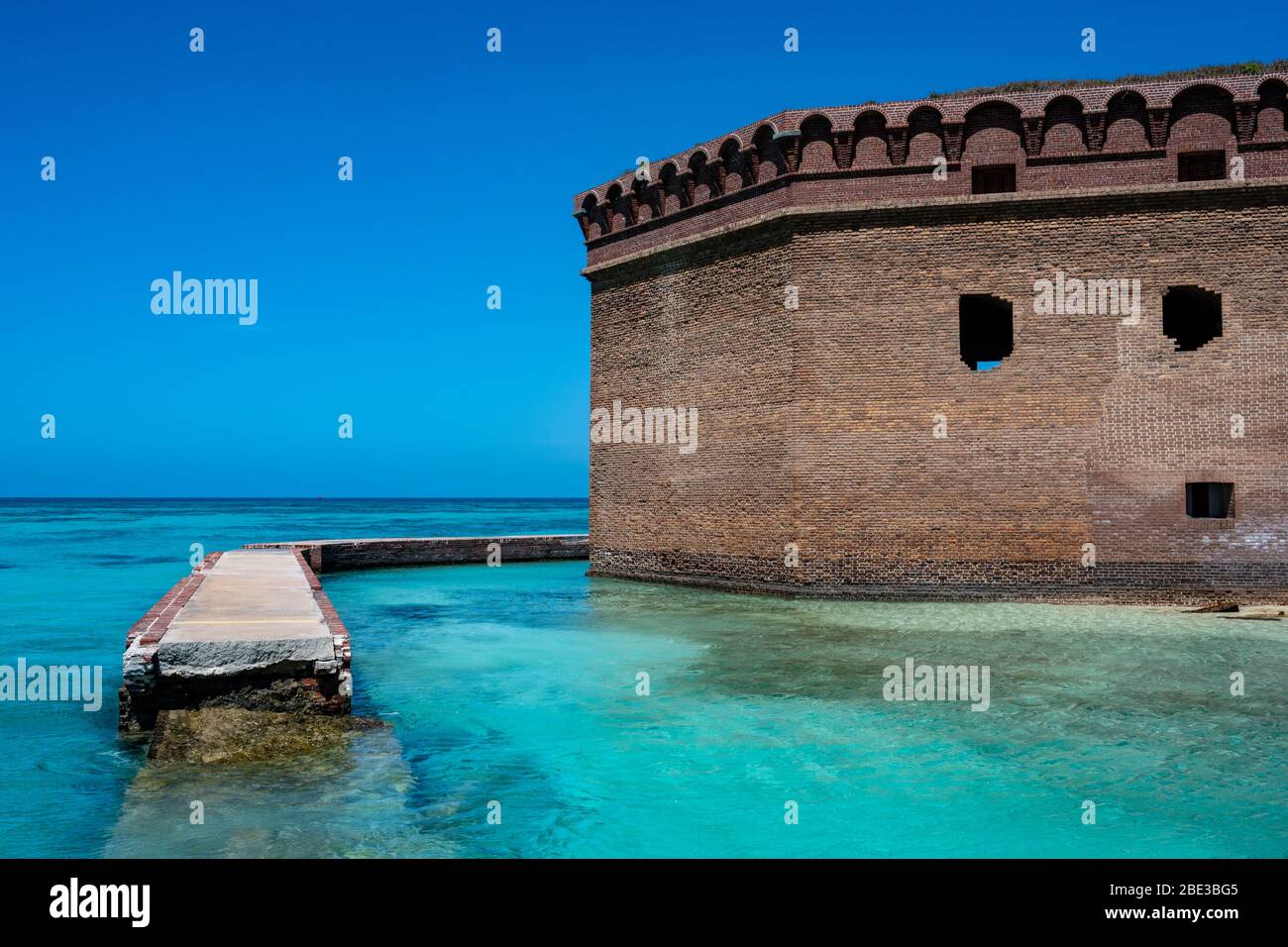 Fort Jefferson Moat And Brick Walls in Florida Keys Stock Photo - Alamy