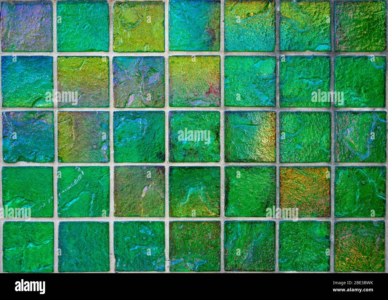 Green Iridescent Tile Grid Background image Stock Photo - Alamy
