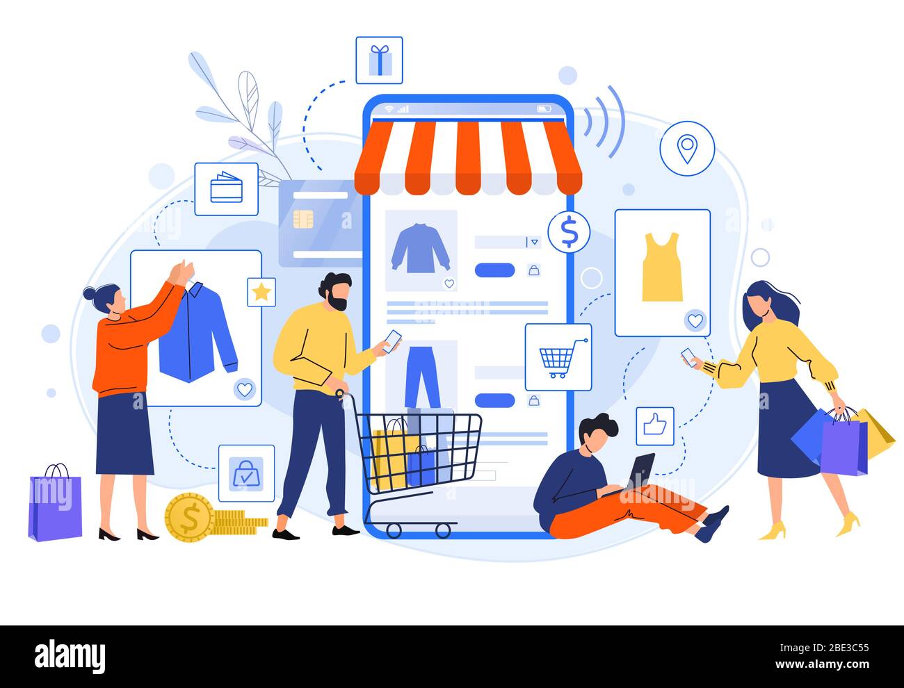 Shoppers shopping clothes in Cut Out Stock Images & Pictures - Alamy