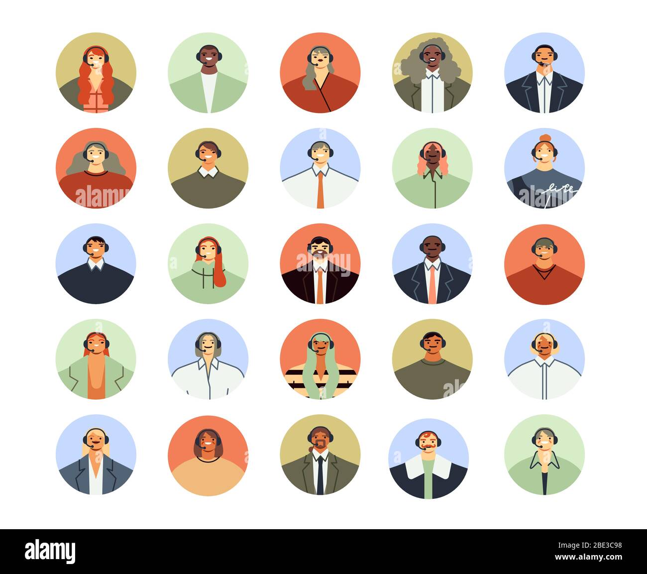 Call center assistant avatar. Client support services, personal phone ...