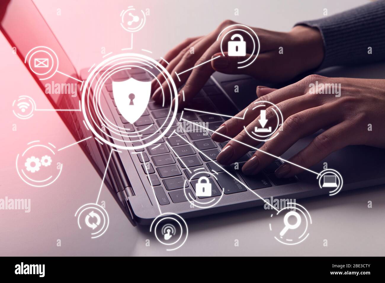 Hacker attack and data breach, cyber background with lock Stock Photo ...