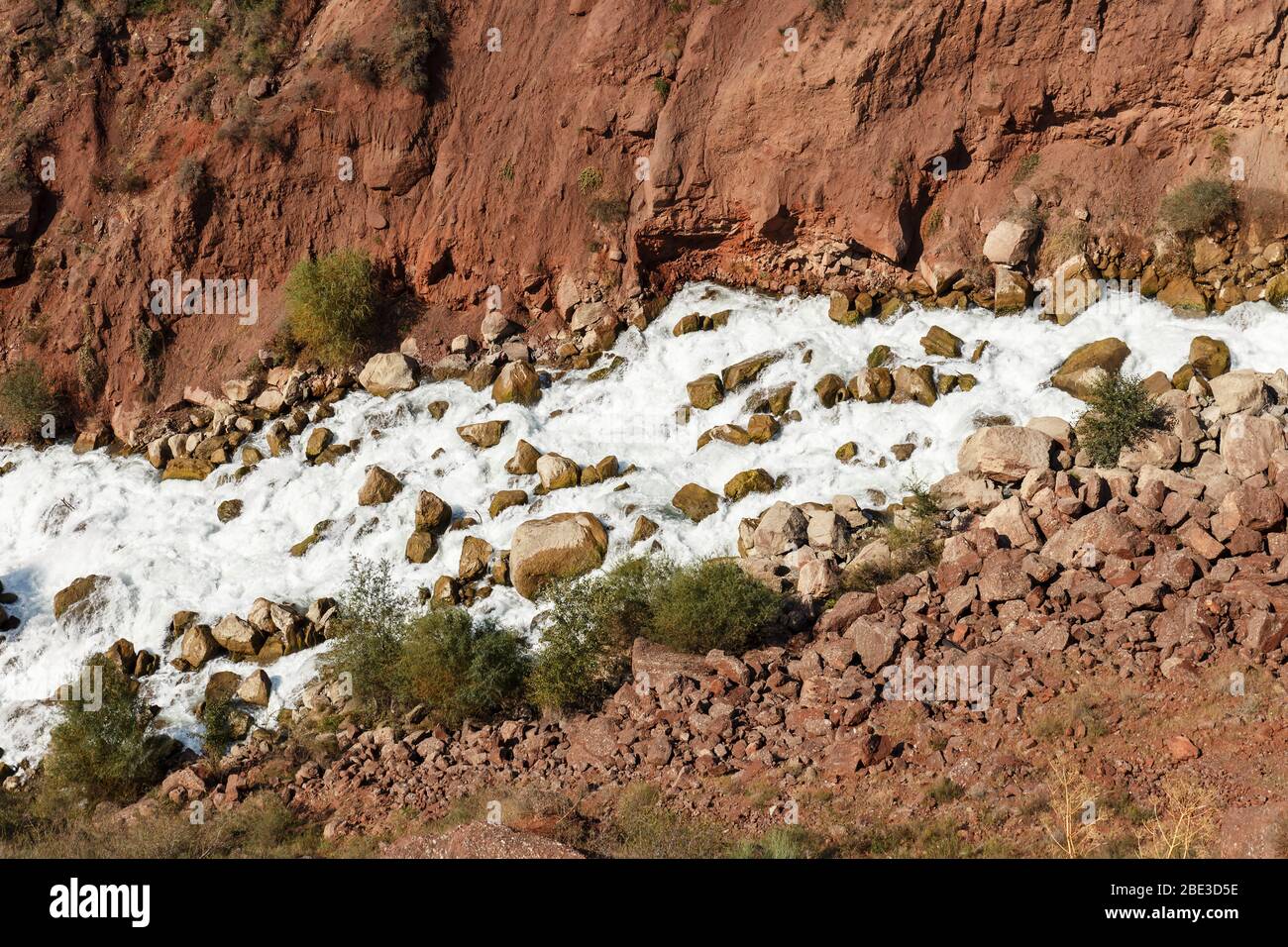 Water in the mountain raging river. Beautiful natural background of ...
