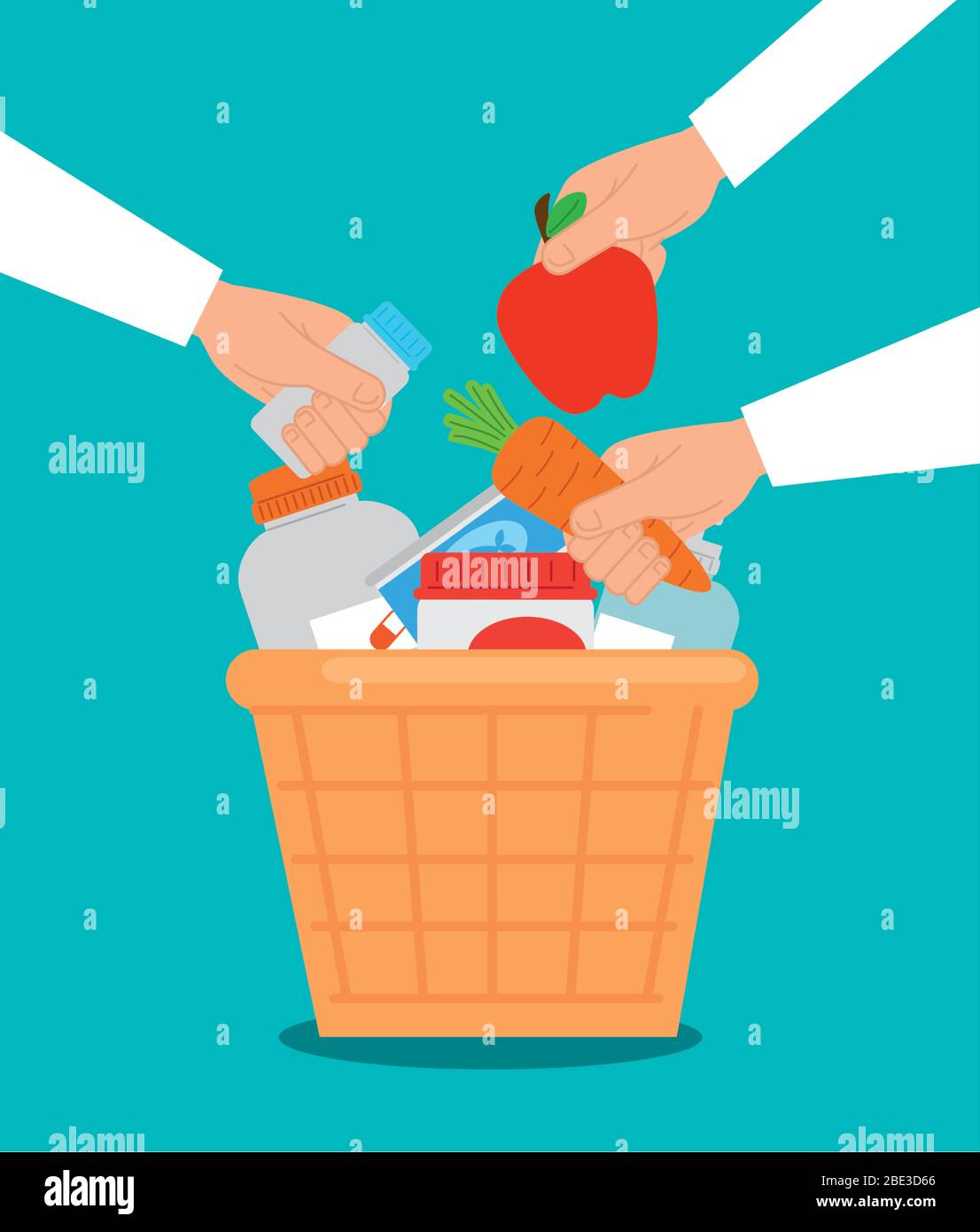 charity donation basket with food Stock Vector Image & Art - Alamy