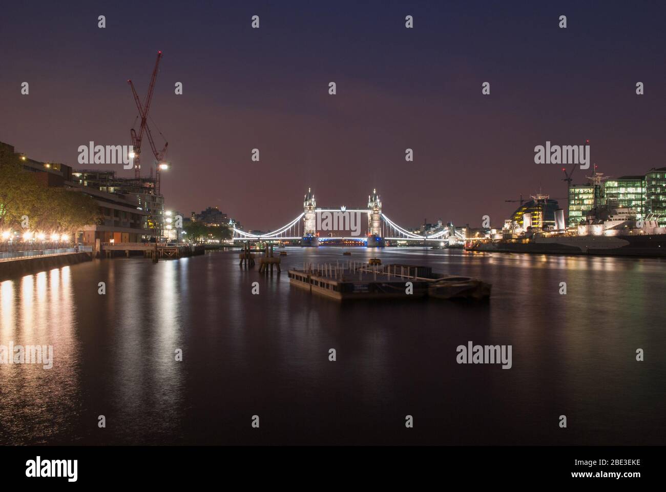 Dusk Night Twilight Tower Bridge Bascule Suspension Bridge, London, SE1 ...