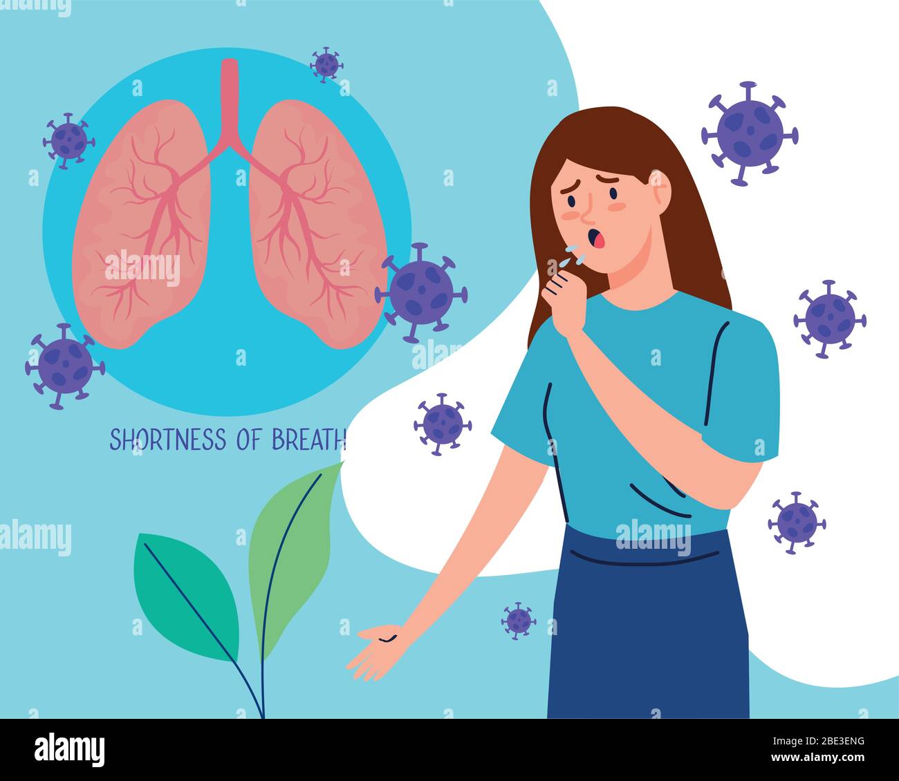 coronavirus 2019 ncov infographic and woman with coughing Stock Vector ...