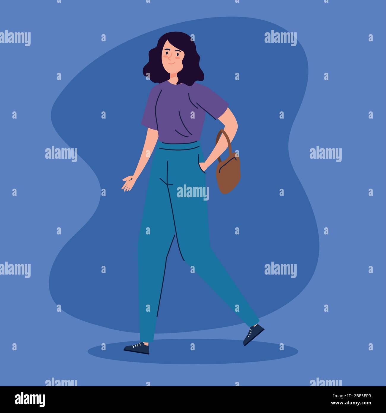 young woman walking avatar character icon Stock Vector Image & Art - Alamy