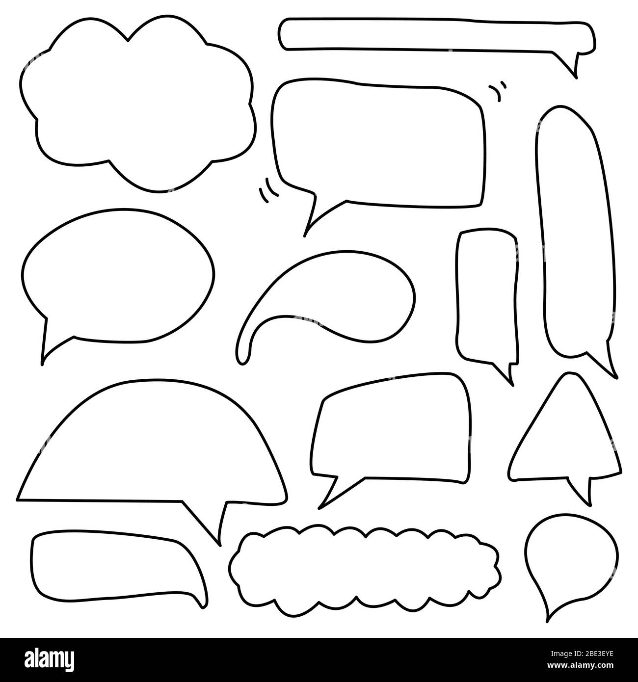hand drawing doodle speech bubble set Stock Vector Image & Art - Alamy