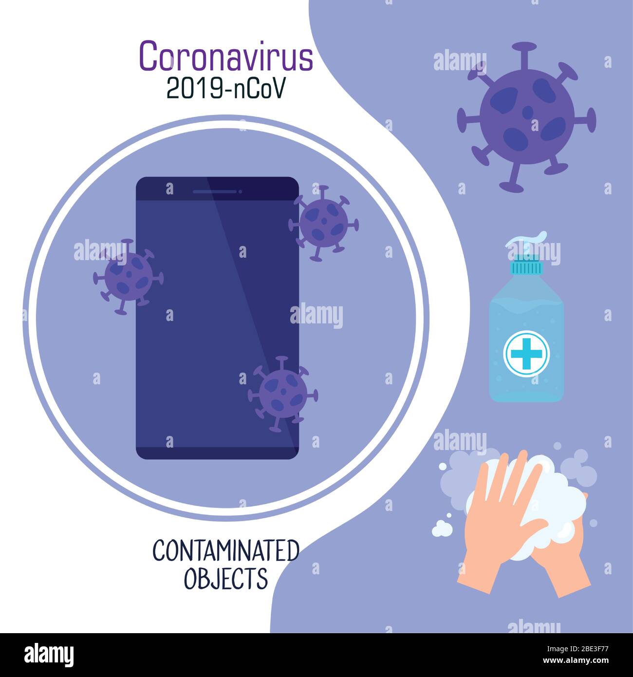 coronavirus 2019 ncov infographic with contaminated objects campaign ...