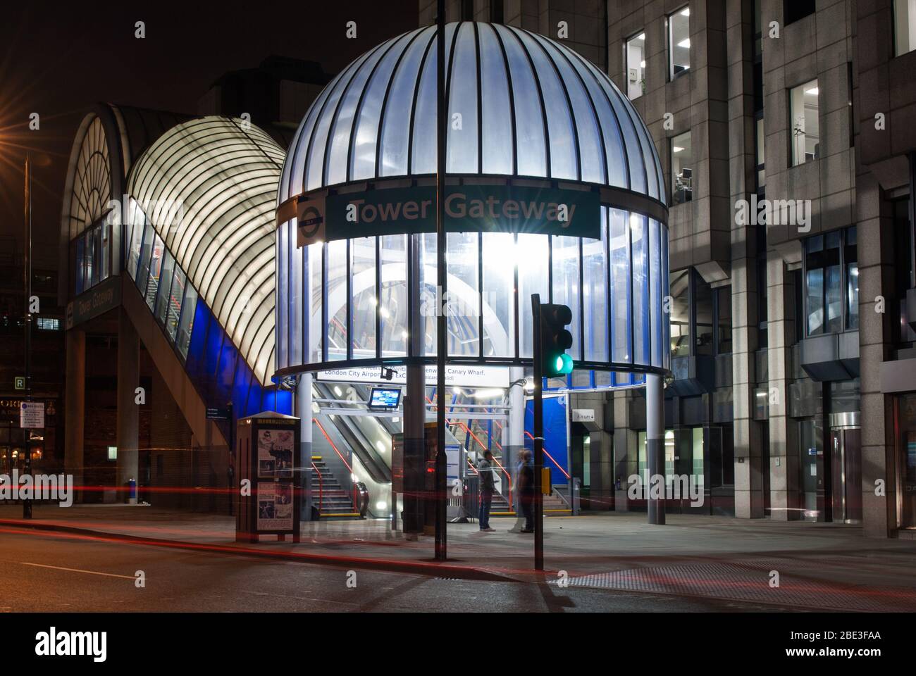 Glass Tunnel Dome Canopy Structure Illuminated Lights Lit Up Entrance ...