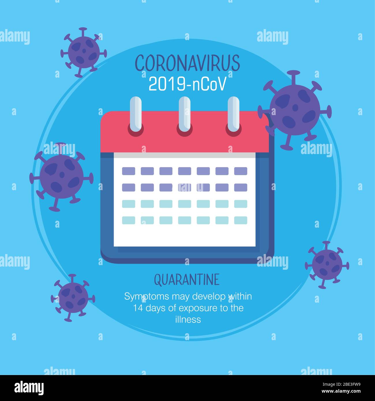 coronavirus 2019 ncov infographic with calendar of quarantine Stock ...