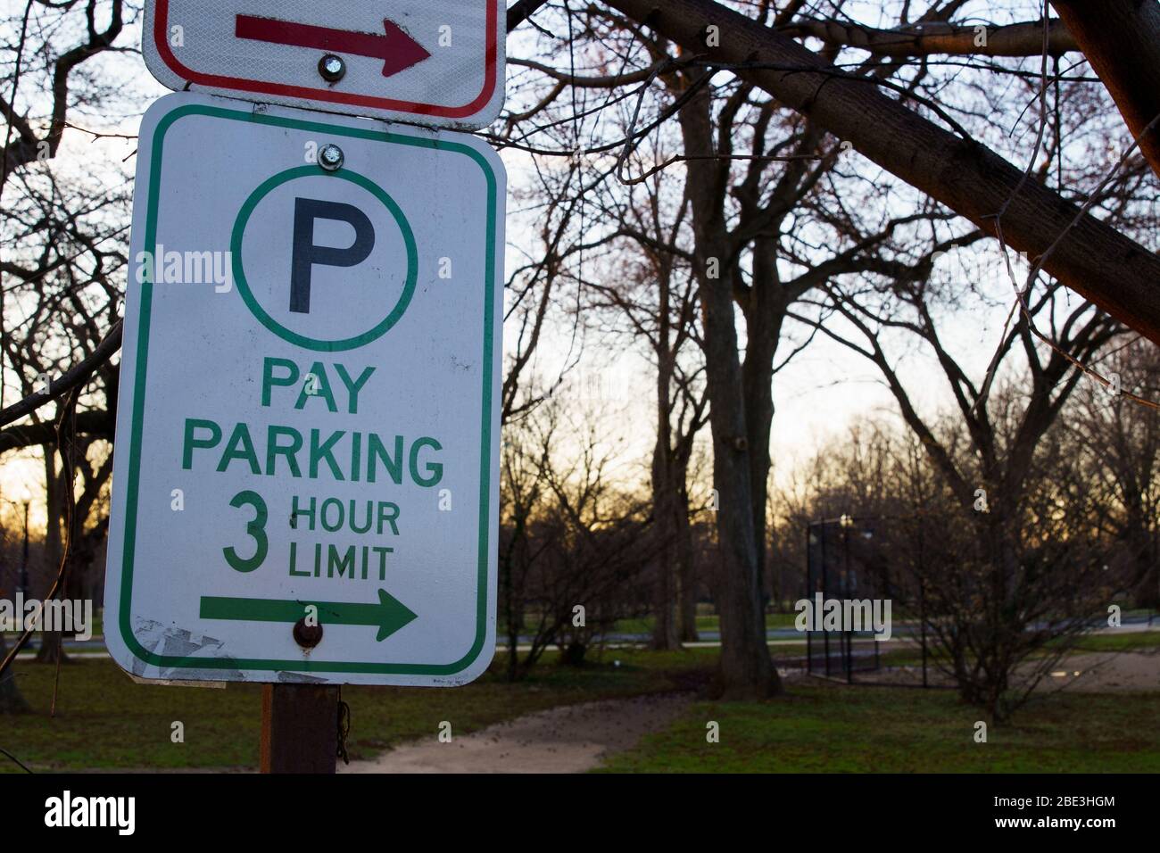 Multiple Parking signs in Washington, DC are revealed Stock Photo - Alamy