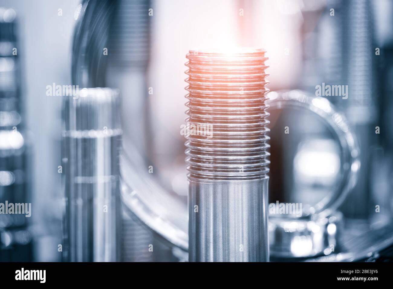 Industrial concept. Many types of metal details industrial design ...