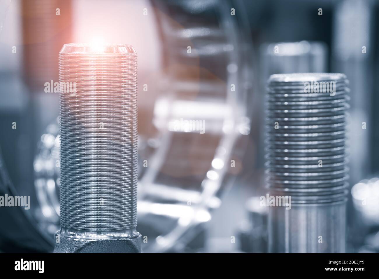 Industrial concept. Many types of metal details industrial design ...