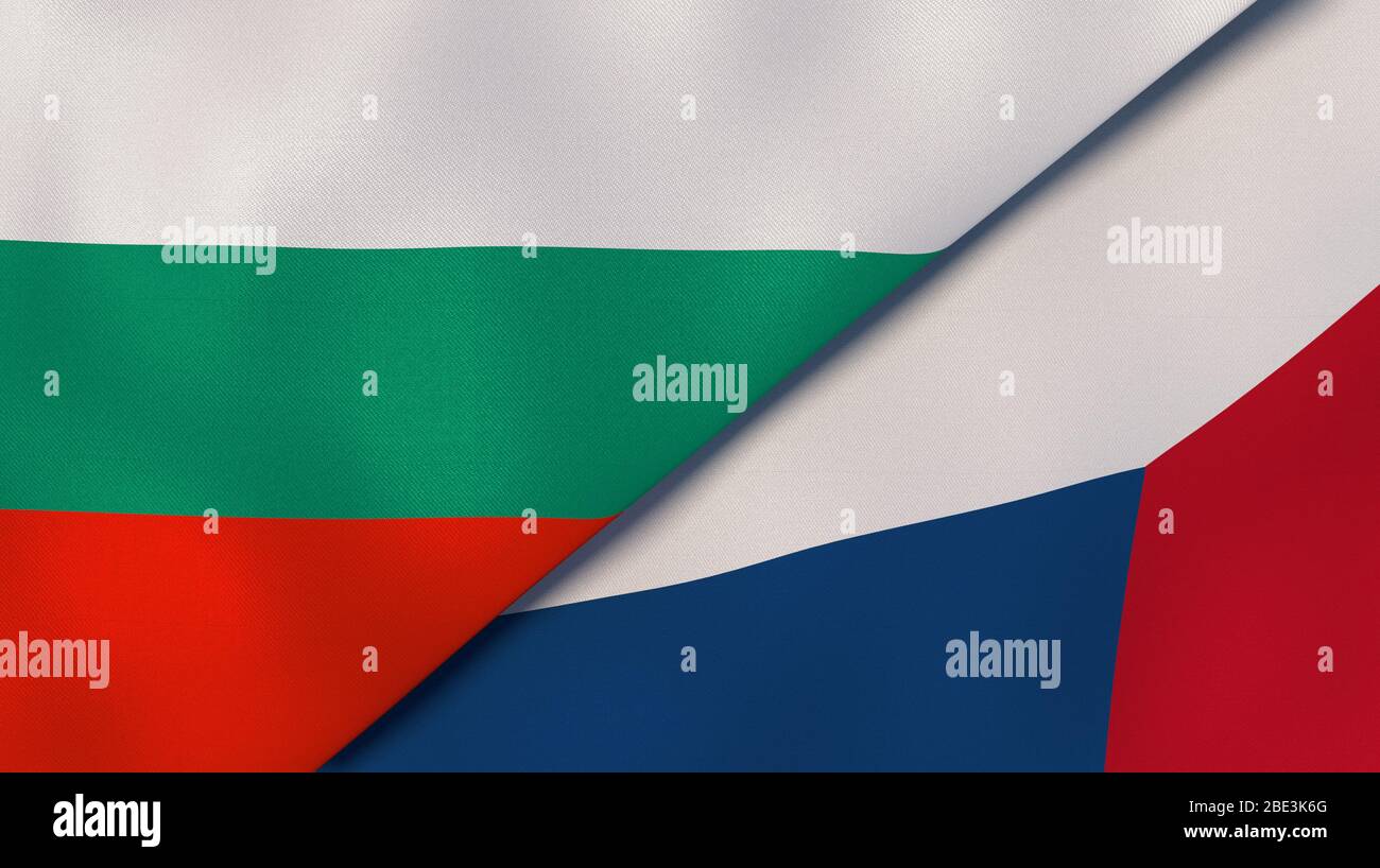 Two states flags of Bulgaria and Czech Republic. High quality business ...