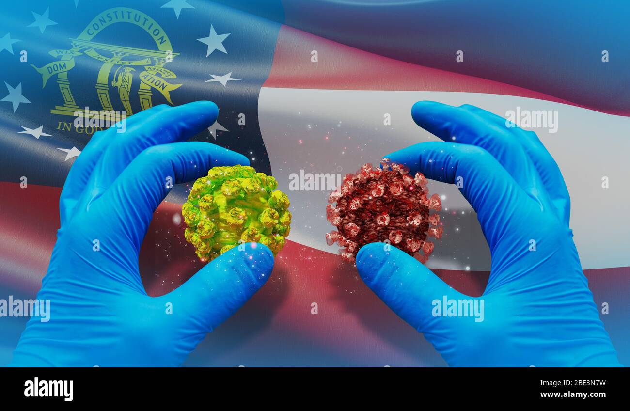 Medical virus molecular concept with Flag of Florida - United States of ...