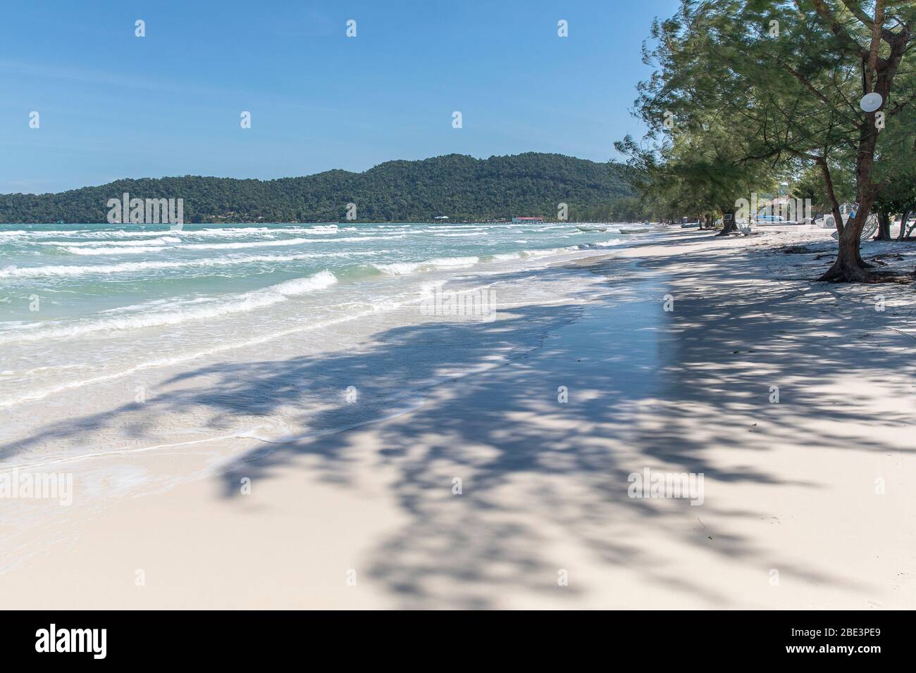 Tropical landscape of Saracen bay beach Koh Rong Samloem island with ...