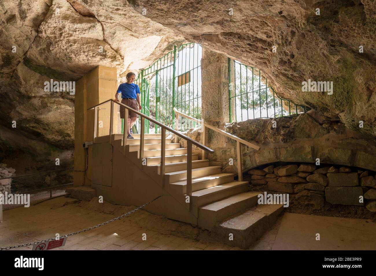 Entrance to Ghar Dalam, archeological cave, Malta Stock Photo - Alamy
