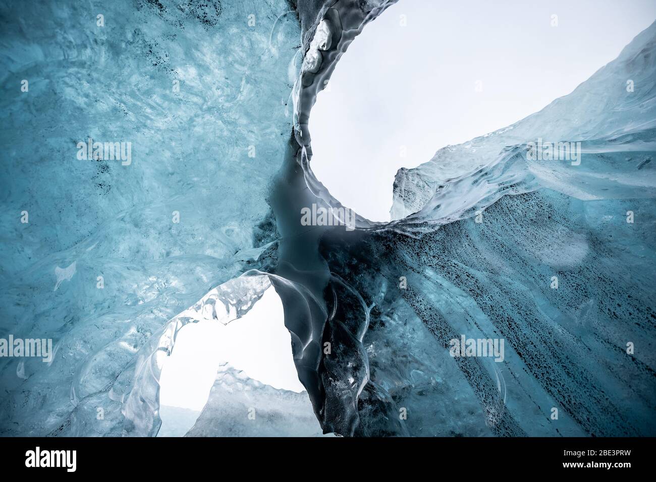 Inside a glacier ice cave in Iceland Stock Photo - Alamy