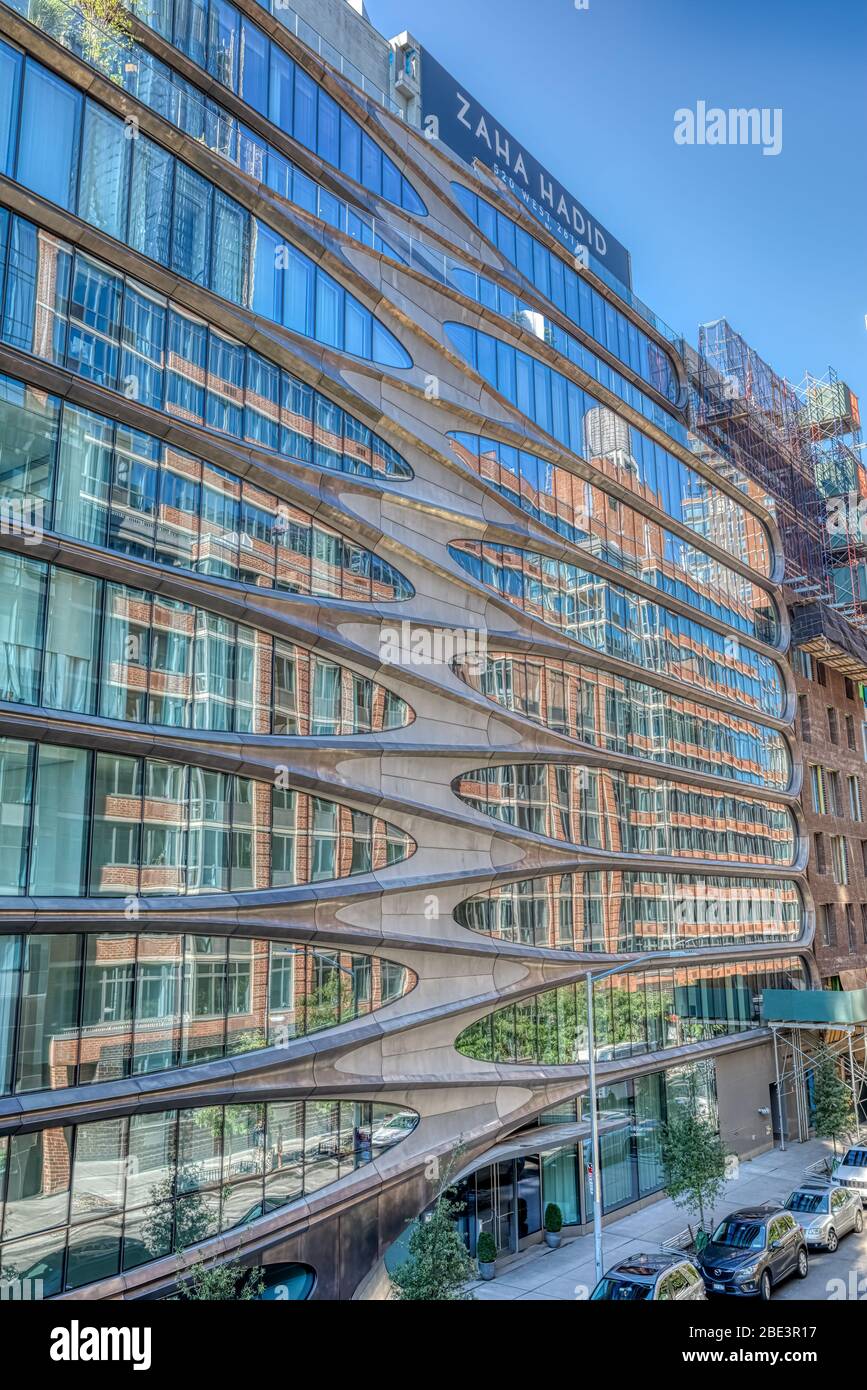 Zaha Hadid Building view from The High Line in New York Stock Photo - Alamy