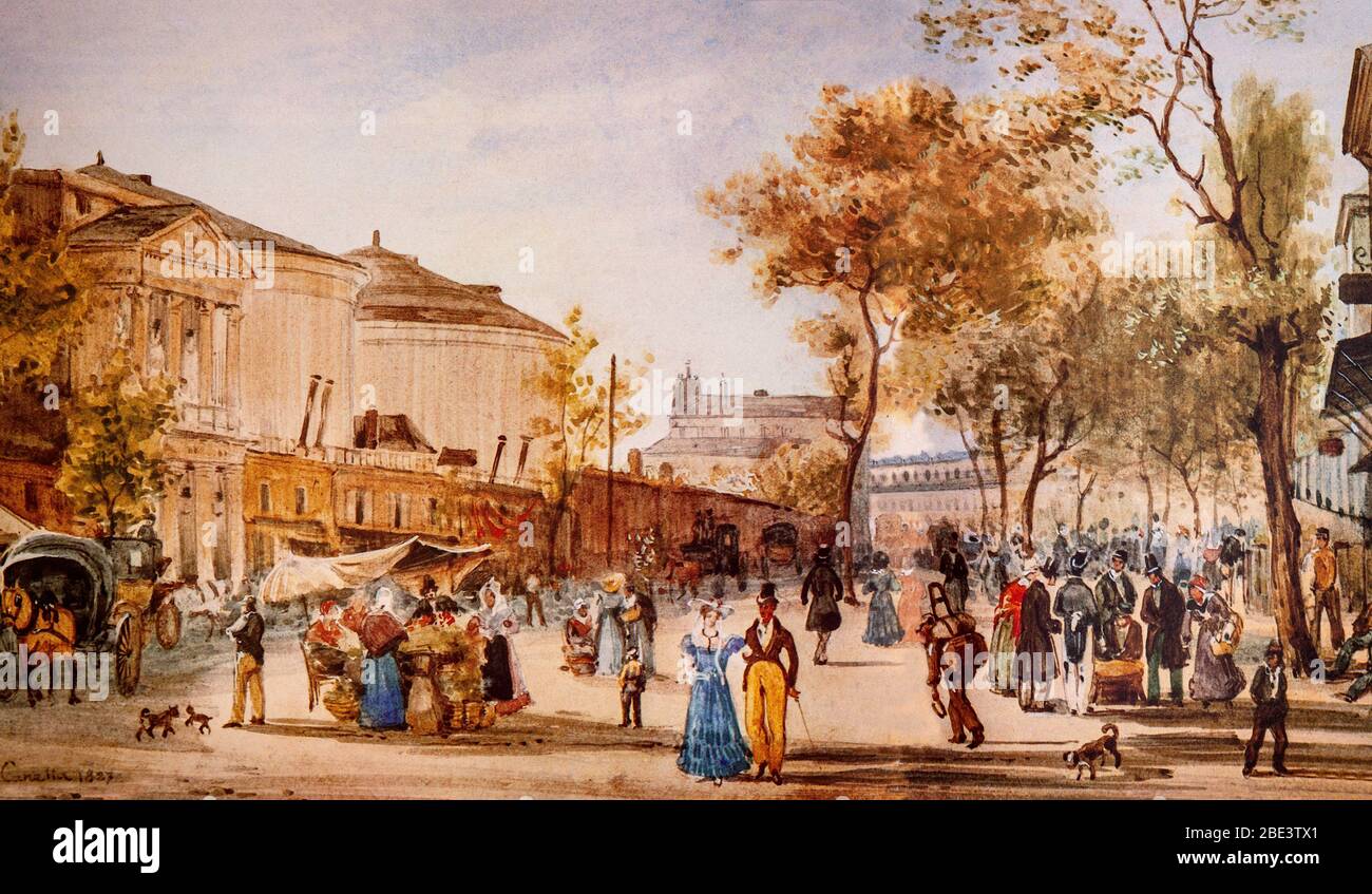 The gentility strolling through Paris, France in a painting by Giuseppe ...