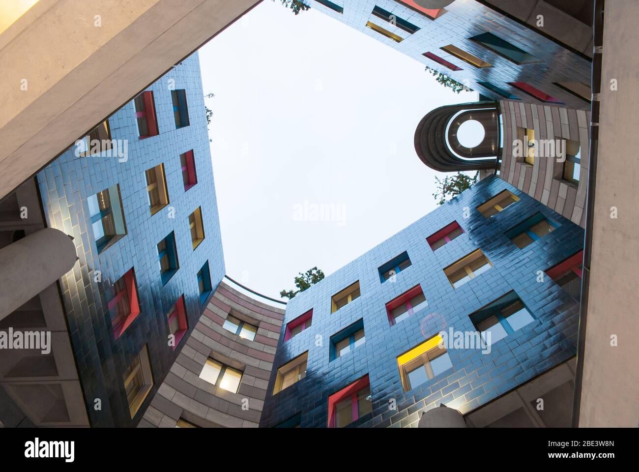 Postmodern Postmodernism Architecture Pink Limestone Courtyard Building ...