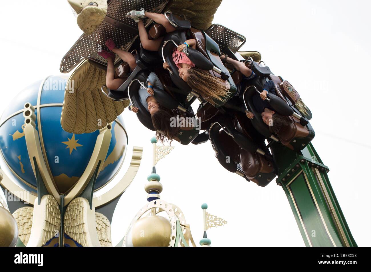 Riders upside down on the Aquila roller coaster at Tivoli Gardens in ...