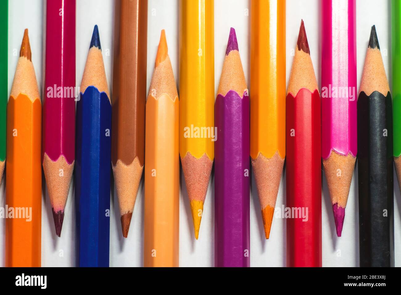 Color pencils on the light background, can be used as illustration or ...
