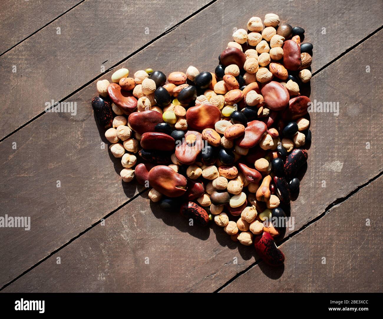 Hearts for Heroes - a multicoloured heart made from pulses, beans, peas ...