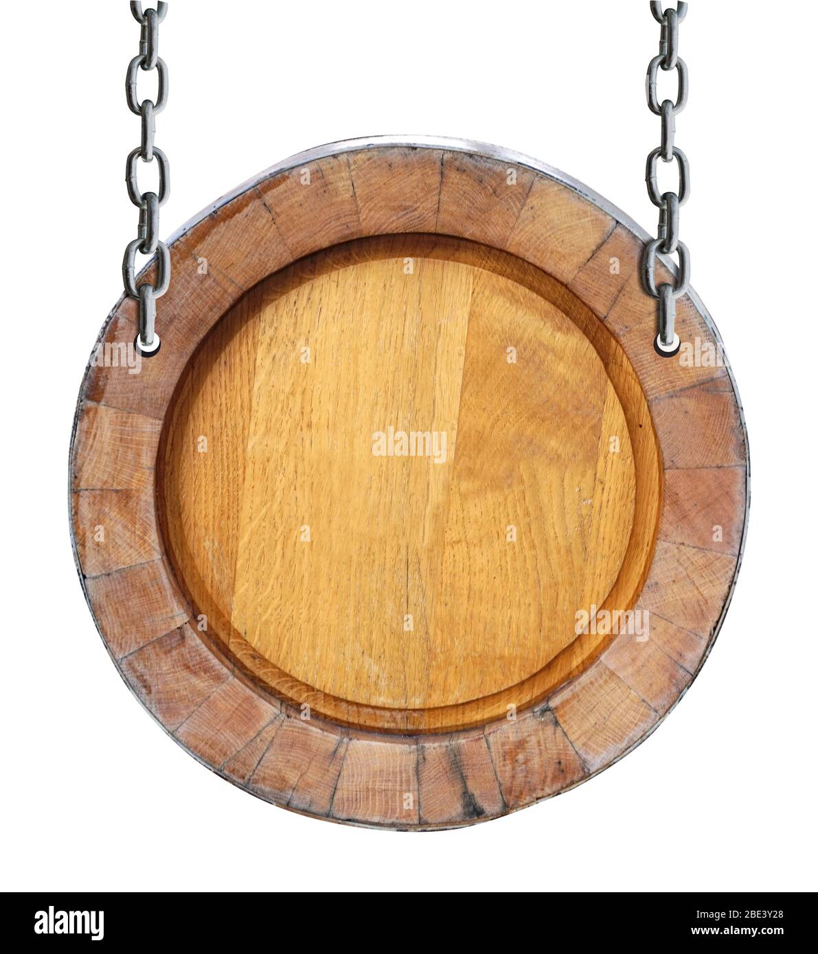 Round wooden hanging sign Cut Out Stock Images & Pictures - Alamy