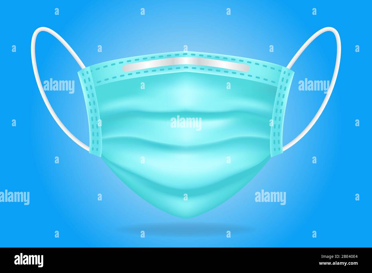 Realistic protective medical face mask front side. Isolated realistic ...