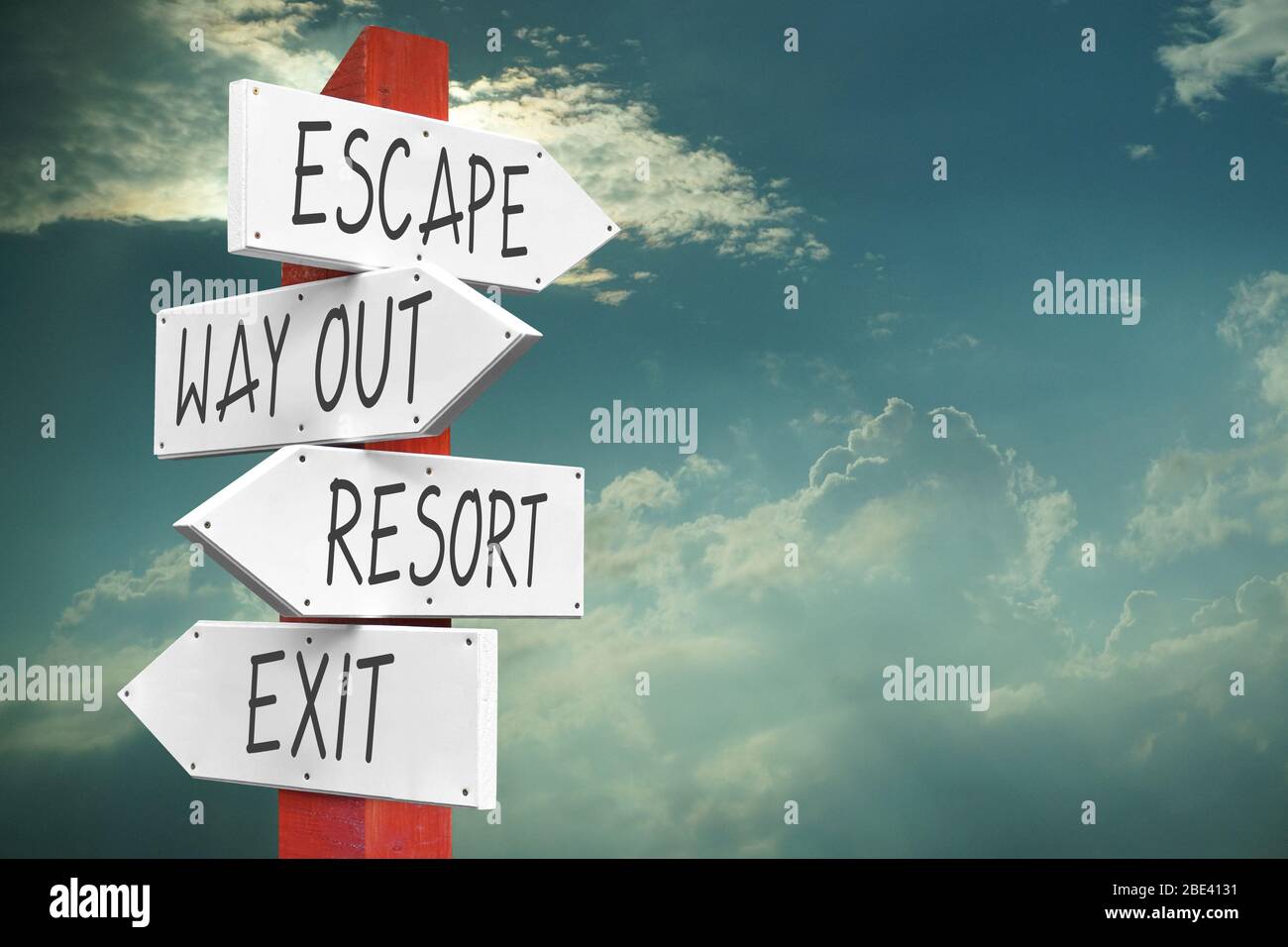 Escape, way out, resort, exit concept Stock Photo - Alamy