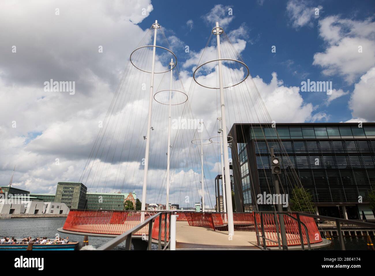 The Five Circles Pedestrian Bridge (Cirkelbroen) on the Københavns Havn ...