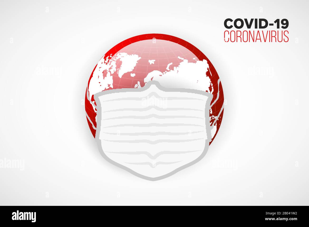 World wearing a medical mask, world map, vector, illustration, eps file ...