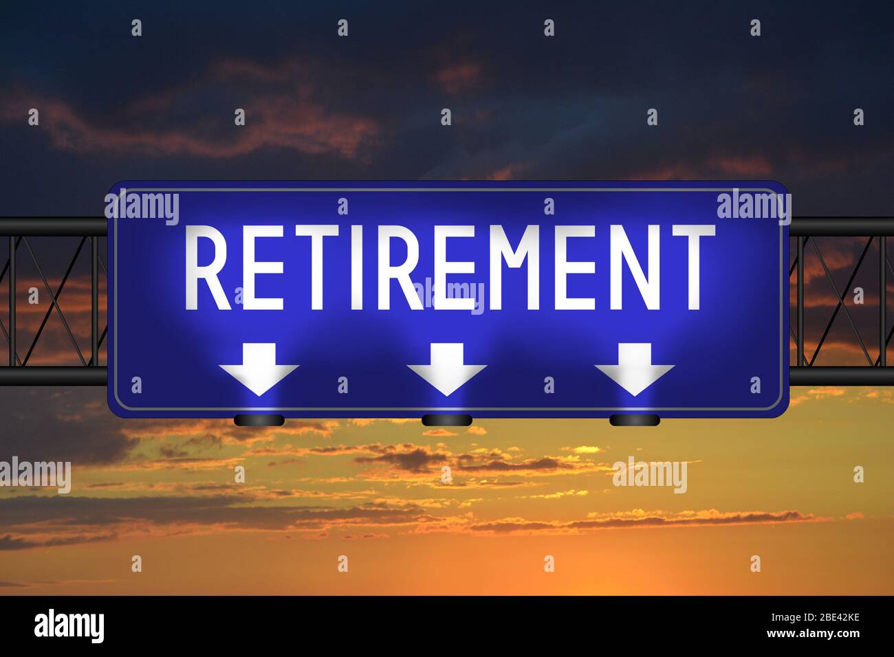 Retirement street sign Stock Photo - Alamy