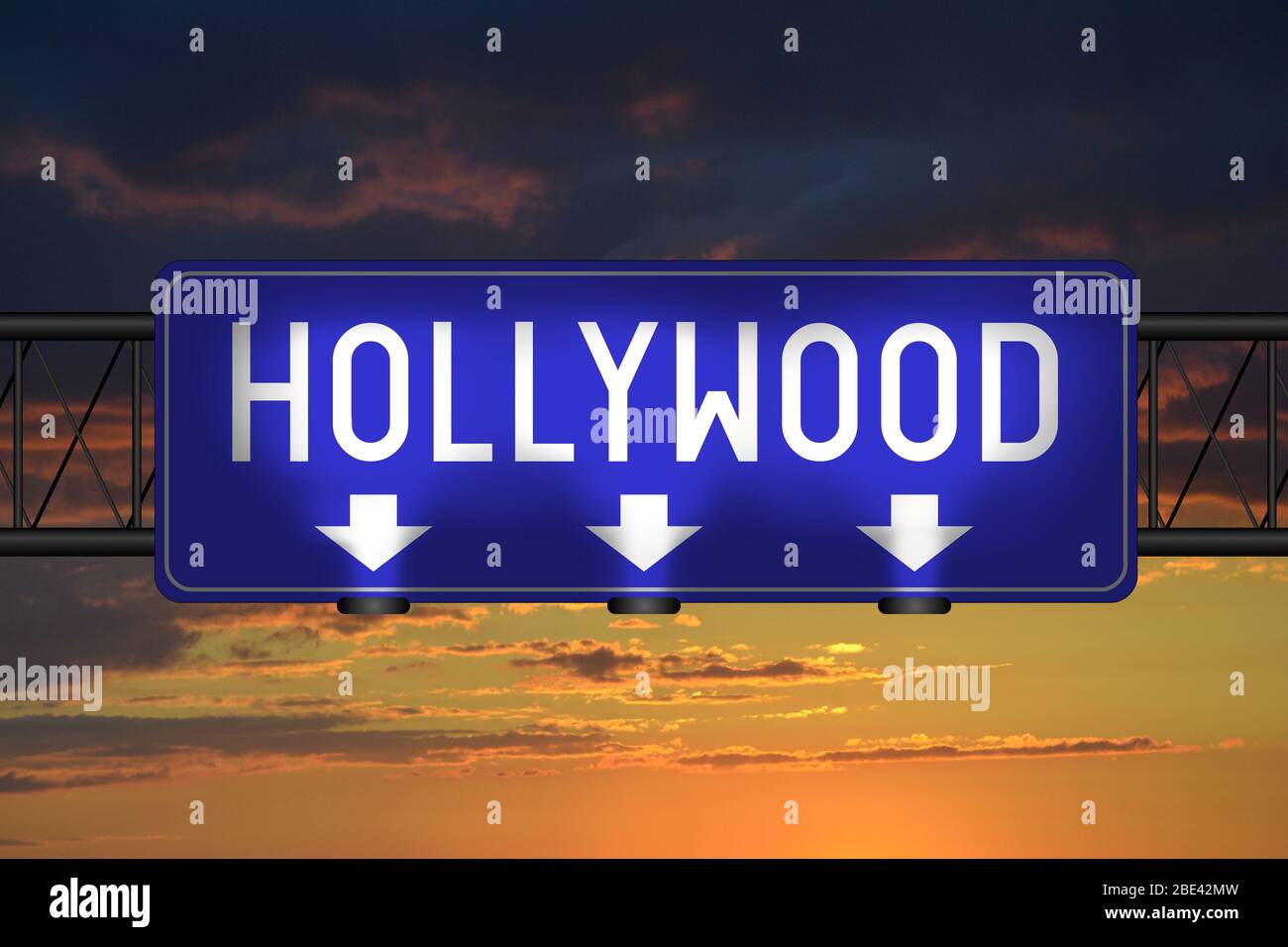 Hollywood street sign Stock Photo - Alamy