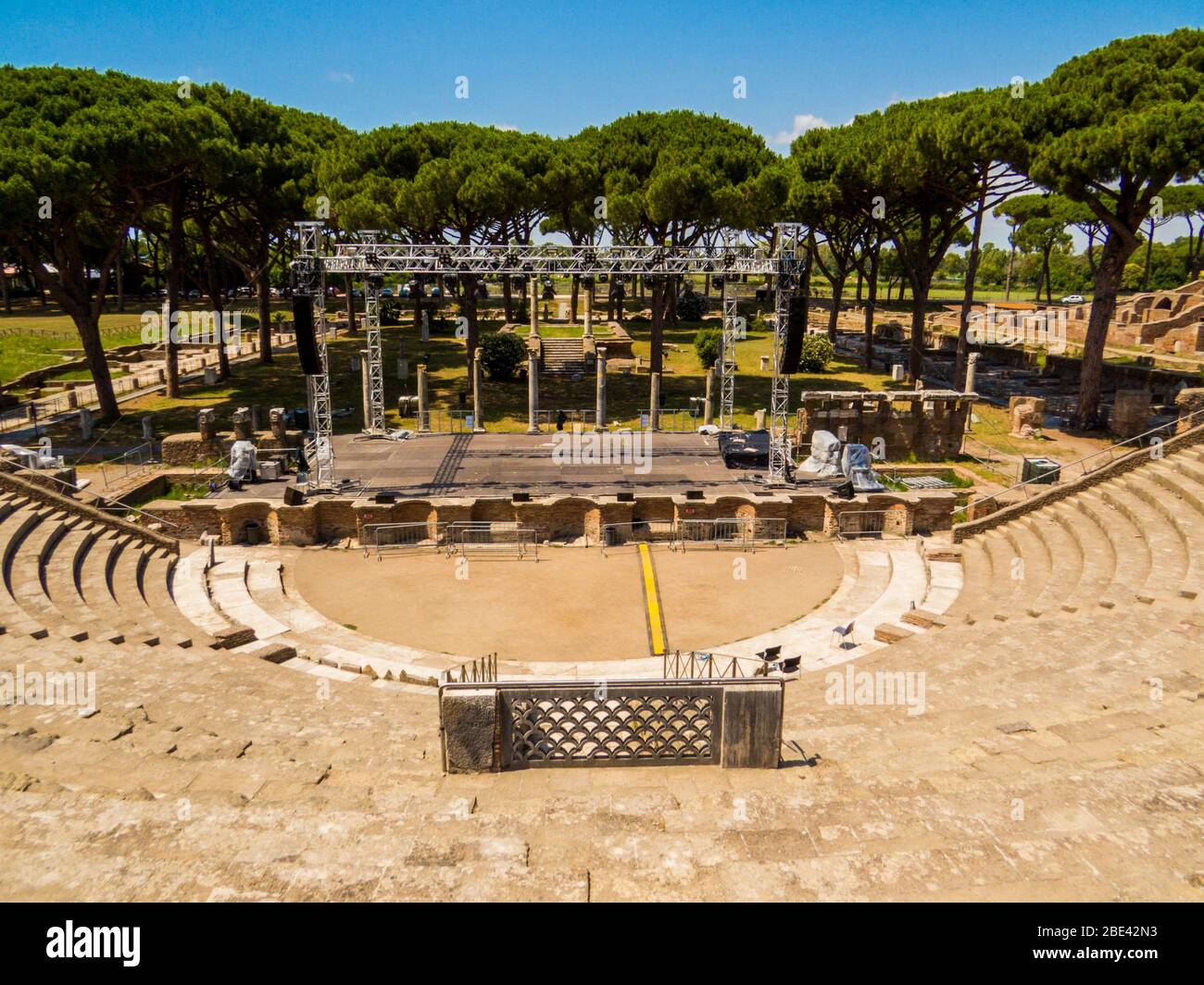 Roman Theater, Ancient Archaeological site of Ostia Antica in Rome ...