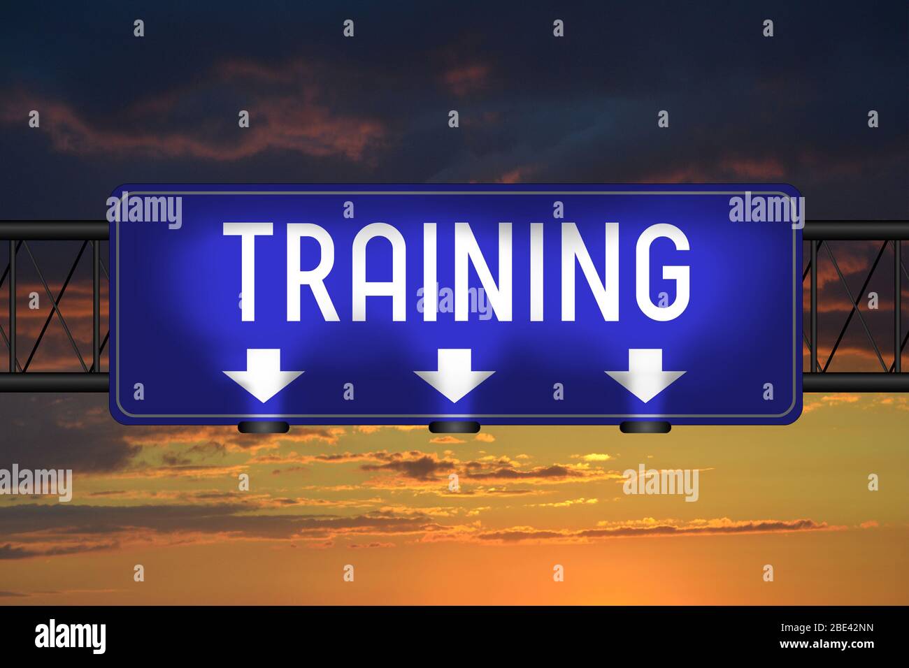 Training street sign Stock Photo - Alamy