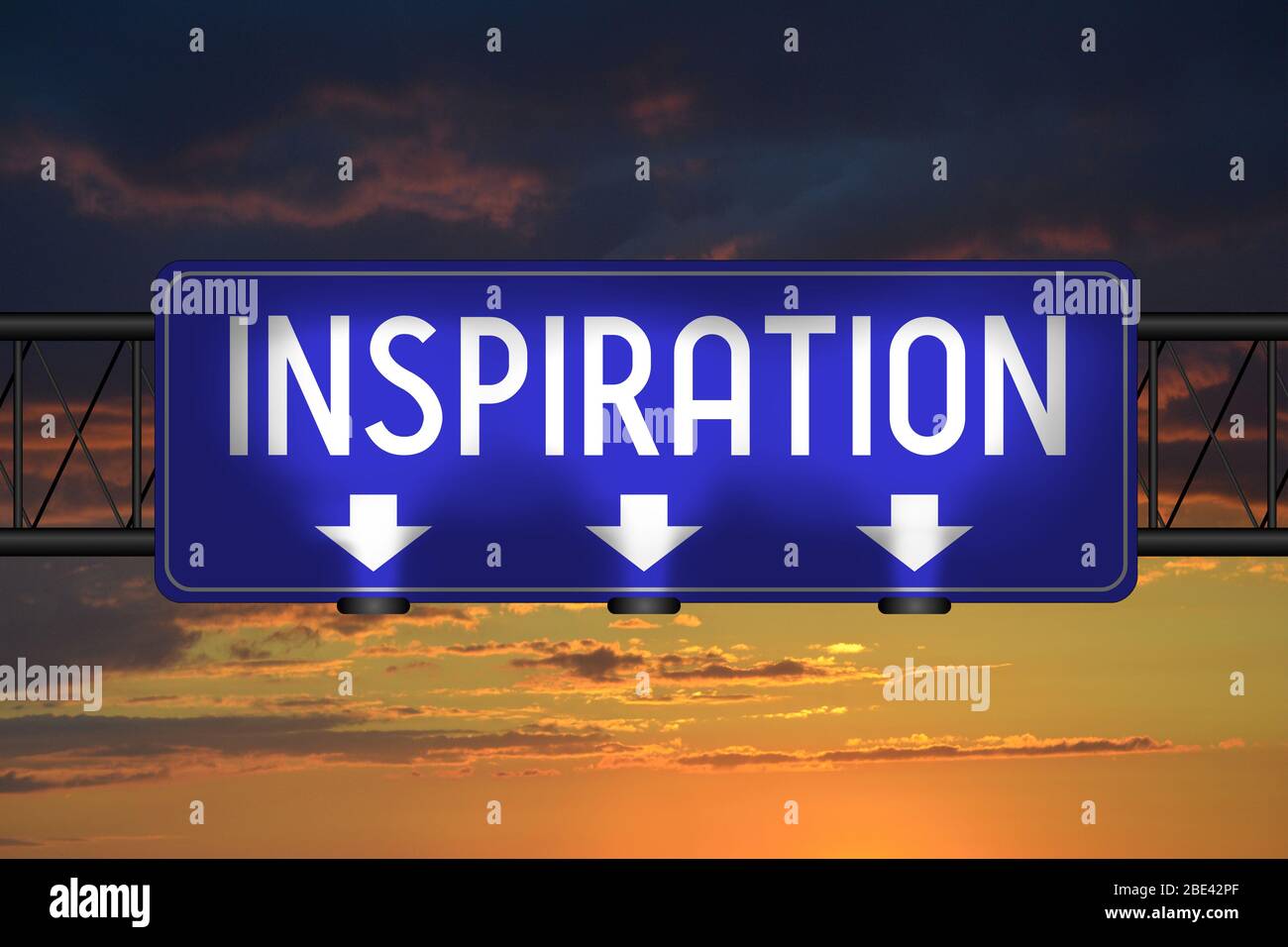Inspiration street sign Stock Photo - Alamy