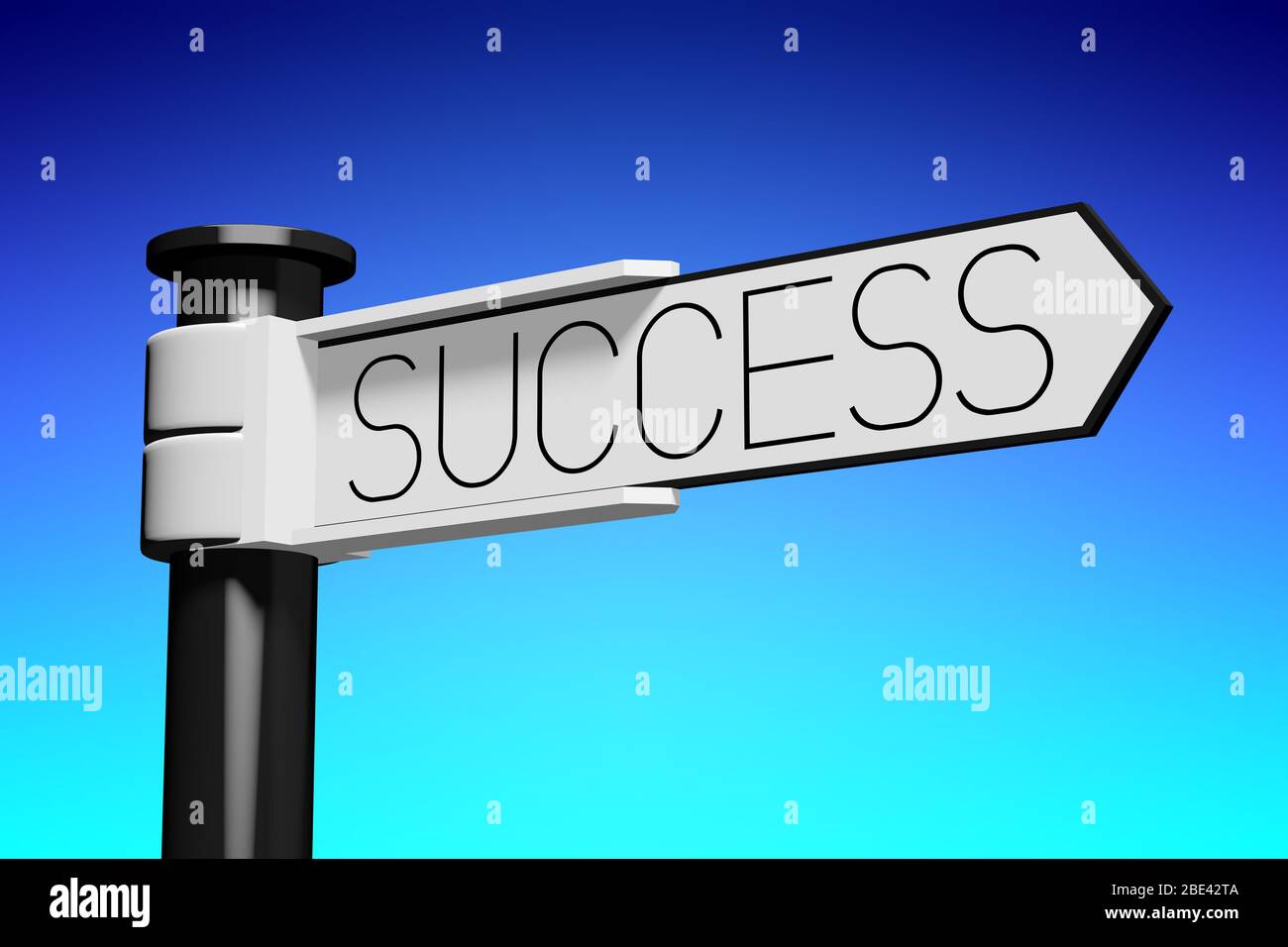 3D illustration/ 3D rendering - signpost with 1 arrow - success Stock ...