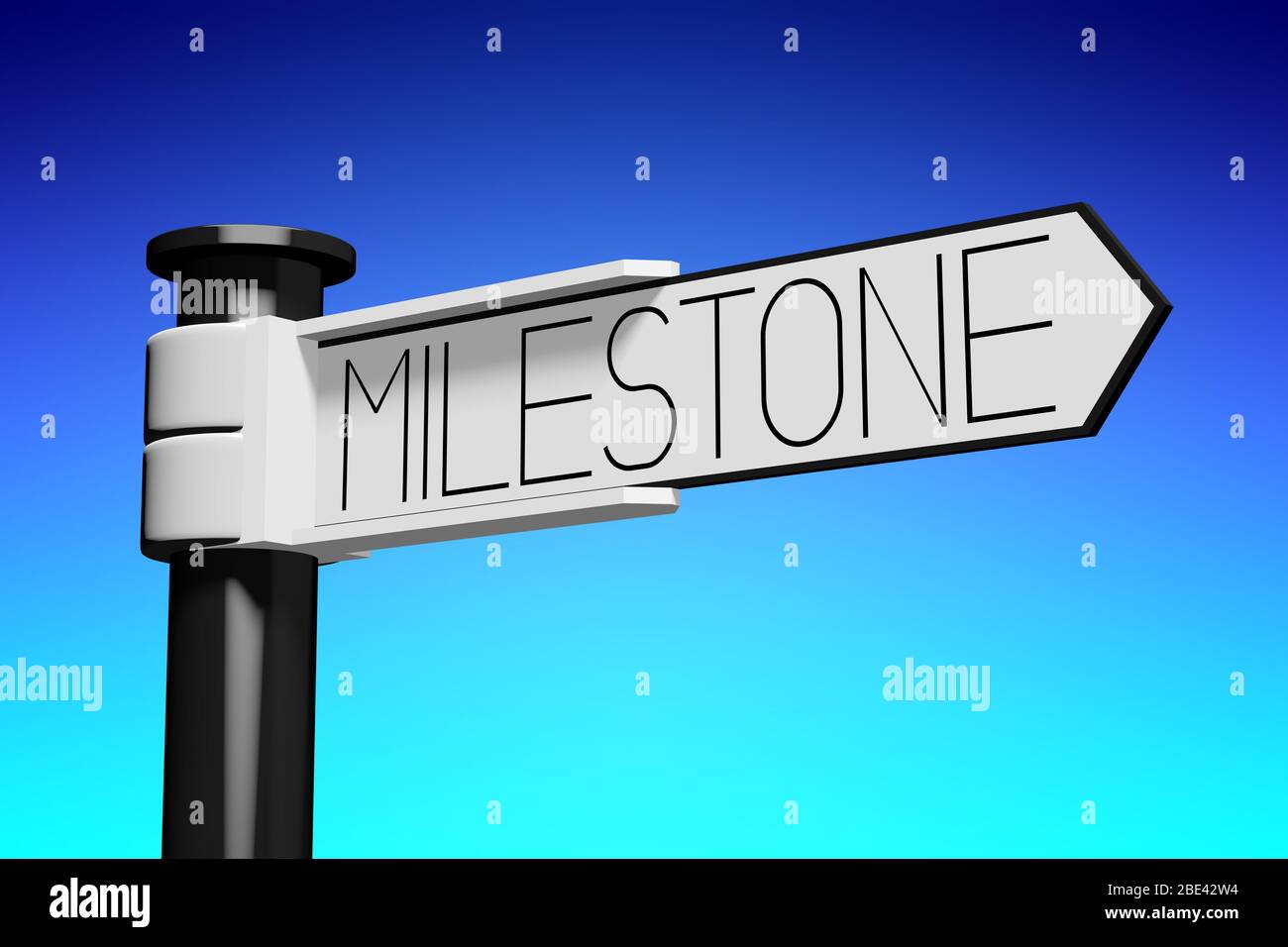 3D illustration/ 3D rendering - signpost with 1 arrow - milestone Stock ...