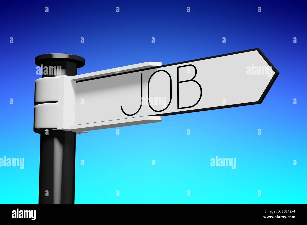 3D illustration/ 3D rendering - signpost with 1 arrow - job Stock Photo ...