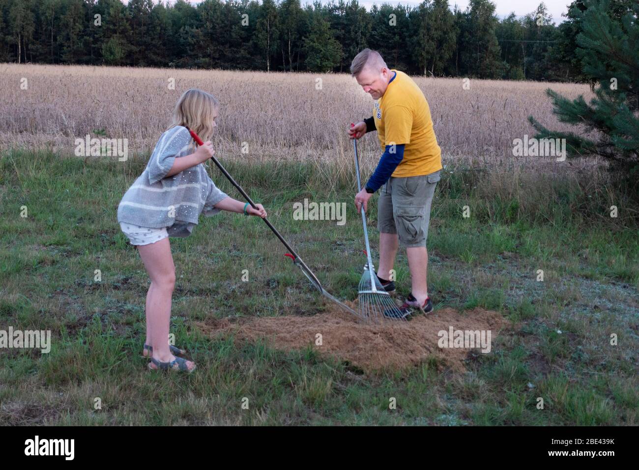 Raking sand hi-res stock photography and images - Alamy